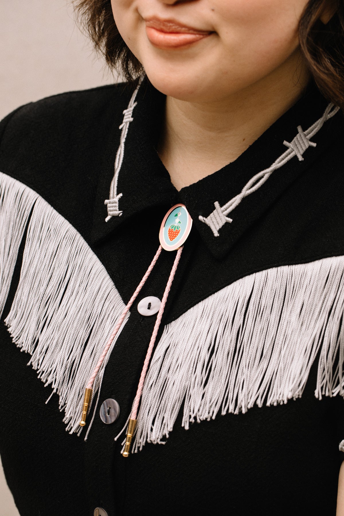 Strawberry Oval Bolo Tie – tiny deer studio