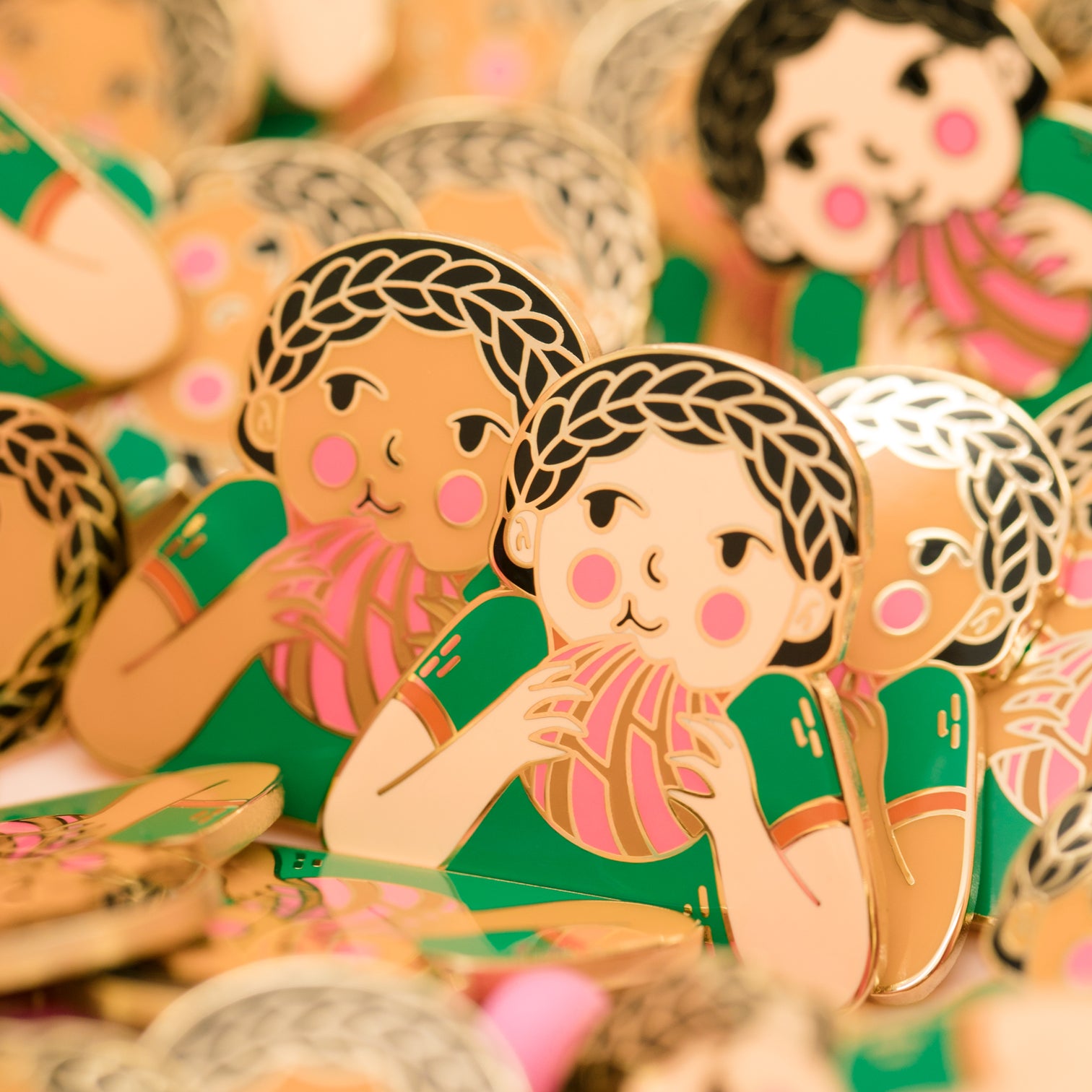 Girl with Concha Pin by Justine Gilbuena – tiny deer studio